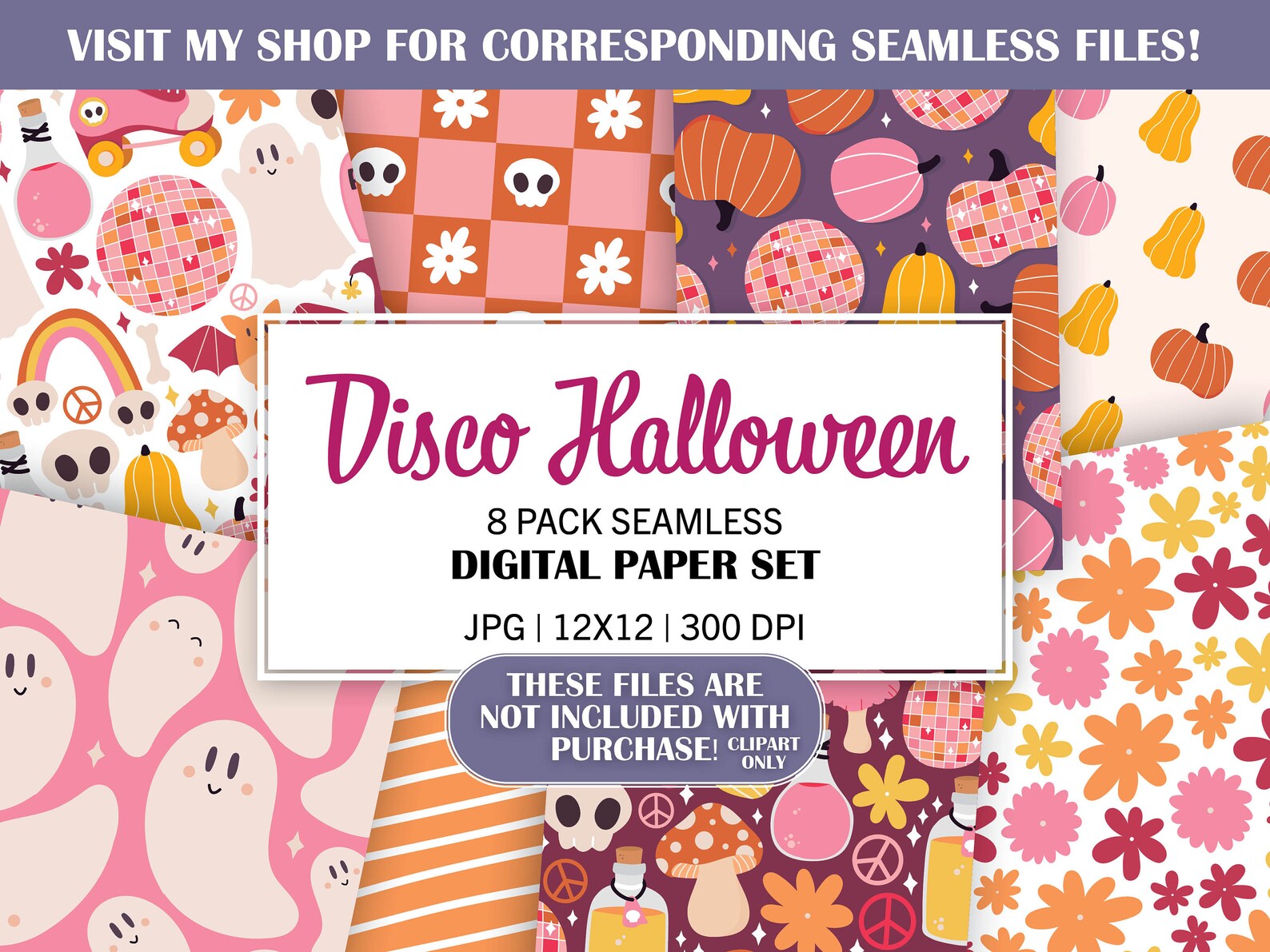 Disco Halloween Clipart Bundle, Retro Clipart for Spooky Bachelorette ...