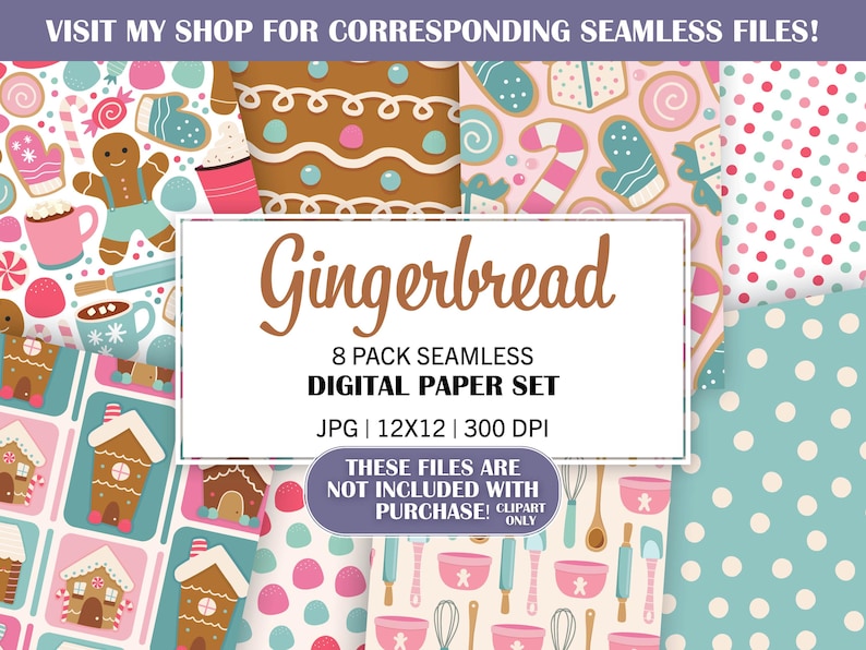 Gingerbread Clipart Bundle, Pink Christmas Clipart for Holiday Cards ...