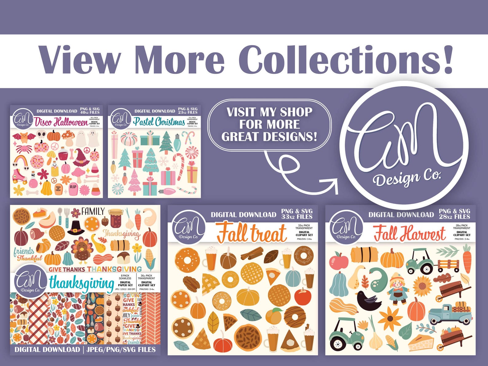 Thanksgiving Clipart Bundle, Fall or Autumn Clipart for Holiday ...