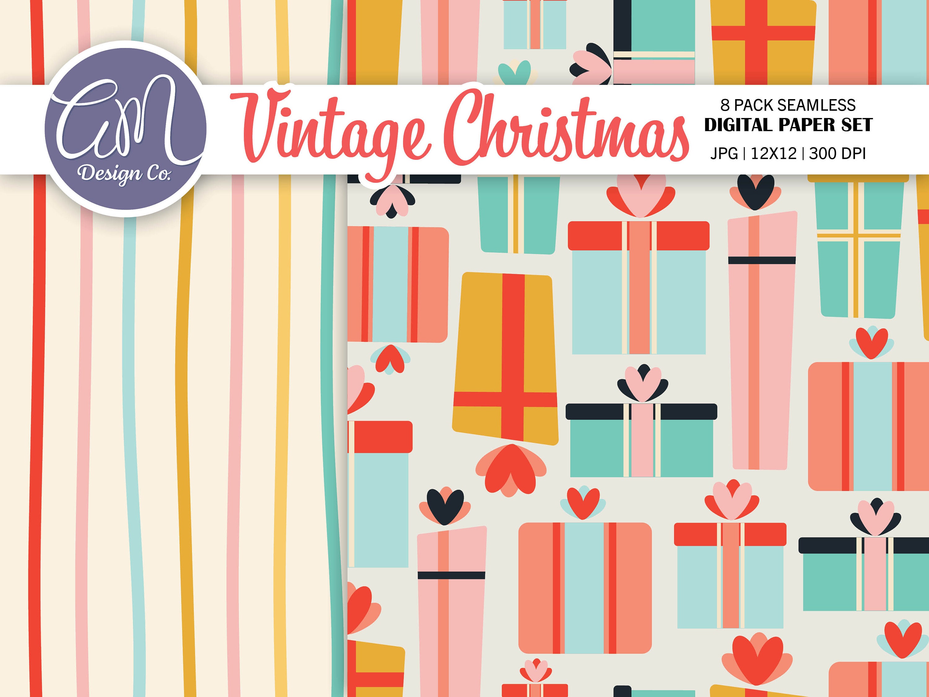 Nutcracker Retro Christmas Digital Paper and Clipart Set, 1950s ...