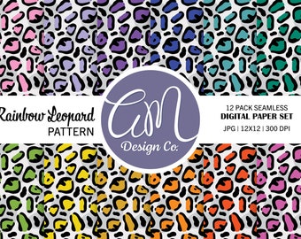 Leopard Cheetah Print Seamless Digital Paper Set of 18 - Etsy