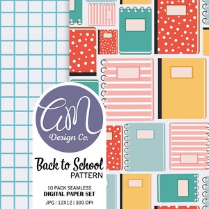 Back to School Digital Paper, Teacher Clipart, Classroom Decor Seamless ...