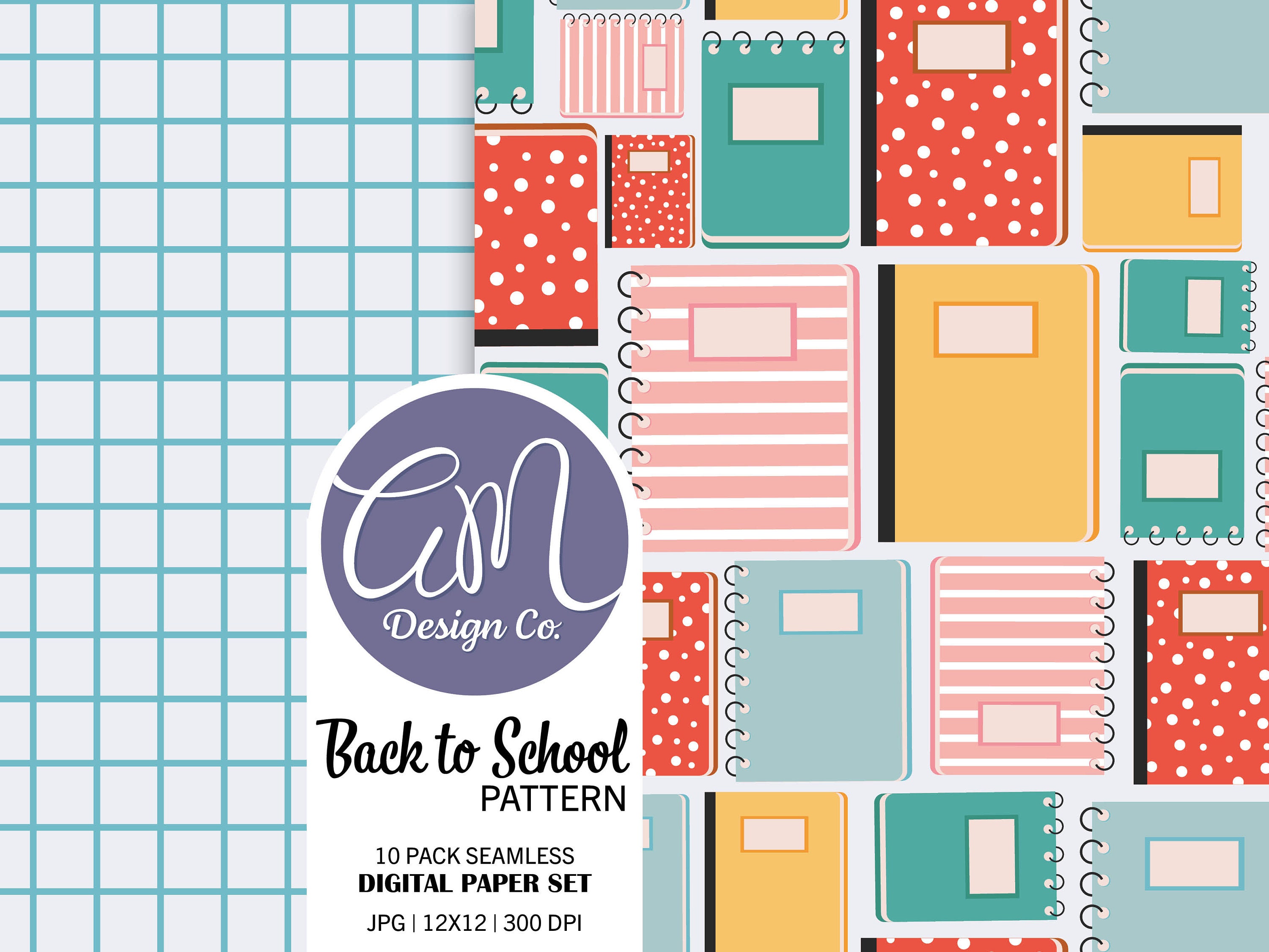 Back to School Digital Paper, Teacher Clipart, Classroom Decor Seamless ...