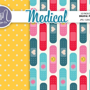 Medical Digital Paper, Nurse Doctor Seamless Pattern, Stethoscope ...