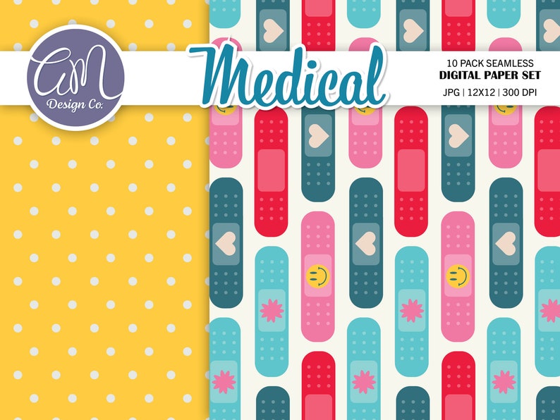 Medical Digital Paper, Nurse Doctor Seamless Pattern, Stethoscope ...