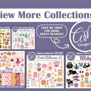 Disco Halloween Clipart Bundle, Retro Clipart for Spooky Bachelorette ...