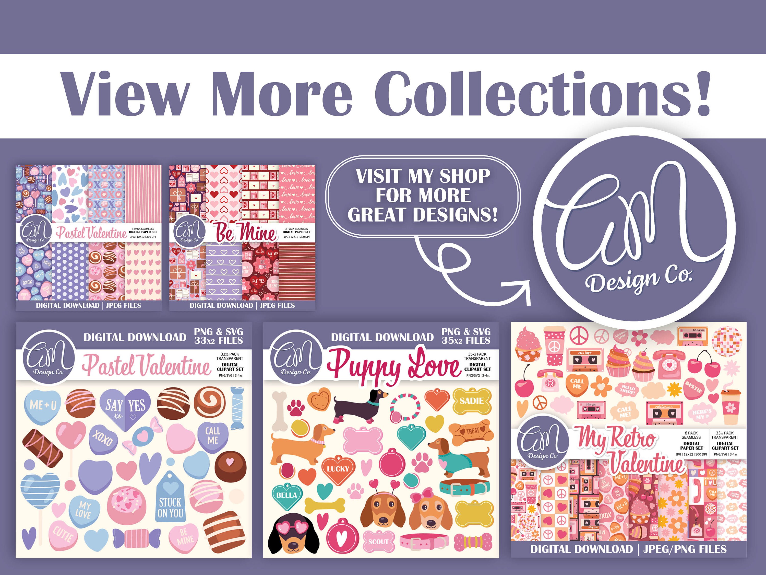 Retro Valentine Clipart Bundle, Hippie Daisy Digital Stickers, Disco ...