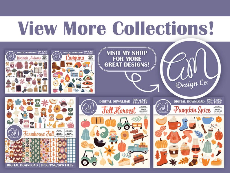 Hand Drawn Farmhouse Fall Clipart Bundle Cottagecore Autumn Graphics ...