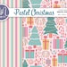 Pink Christmas Digital Paper, Pastel Seamless Pattern, Candy Cane ...