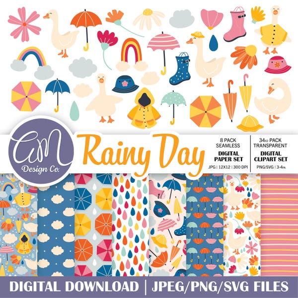 April Shower Clipart - Etsy