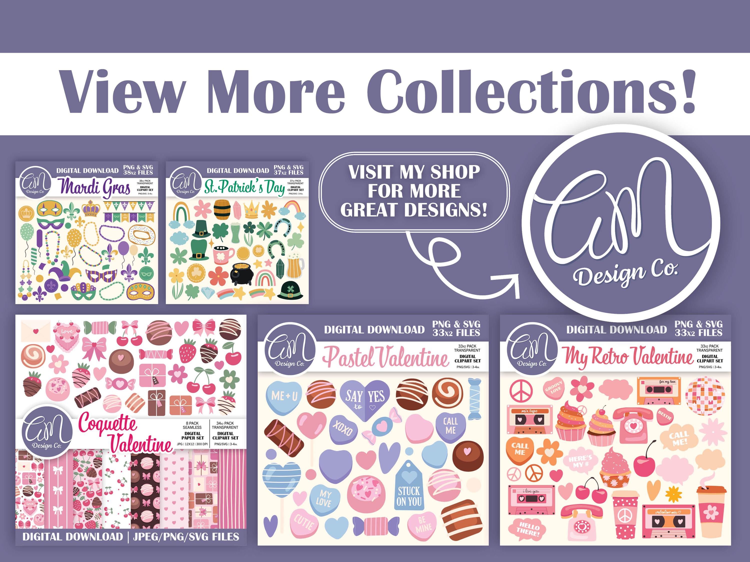 Coquette Valentine Clipart Bundle, Galentines Clipart for Invitation ...