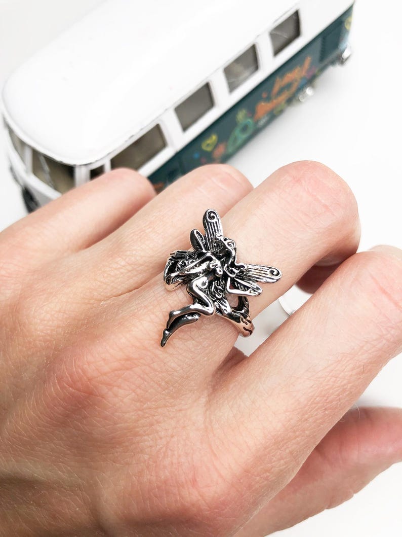 Fairy or Moth Silver Adjustable Rings/hippie/boho/gift/handmade Jewelry ...