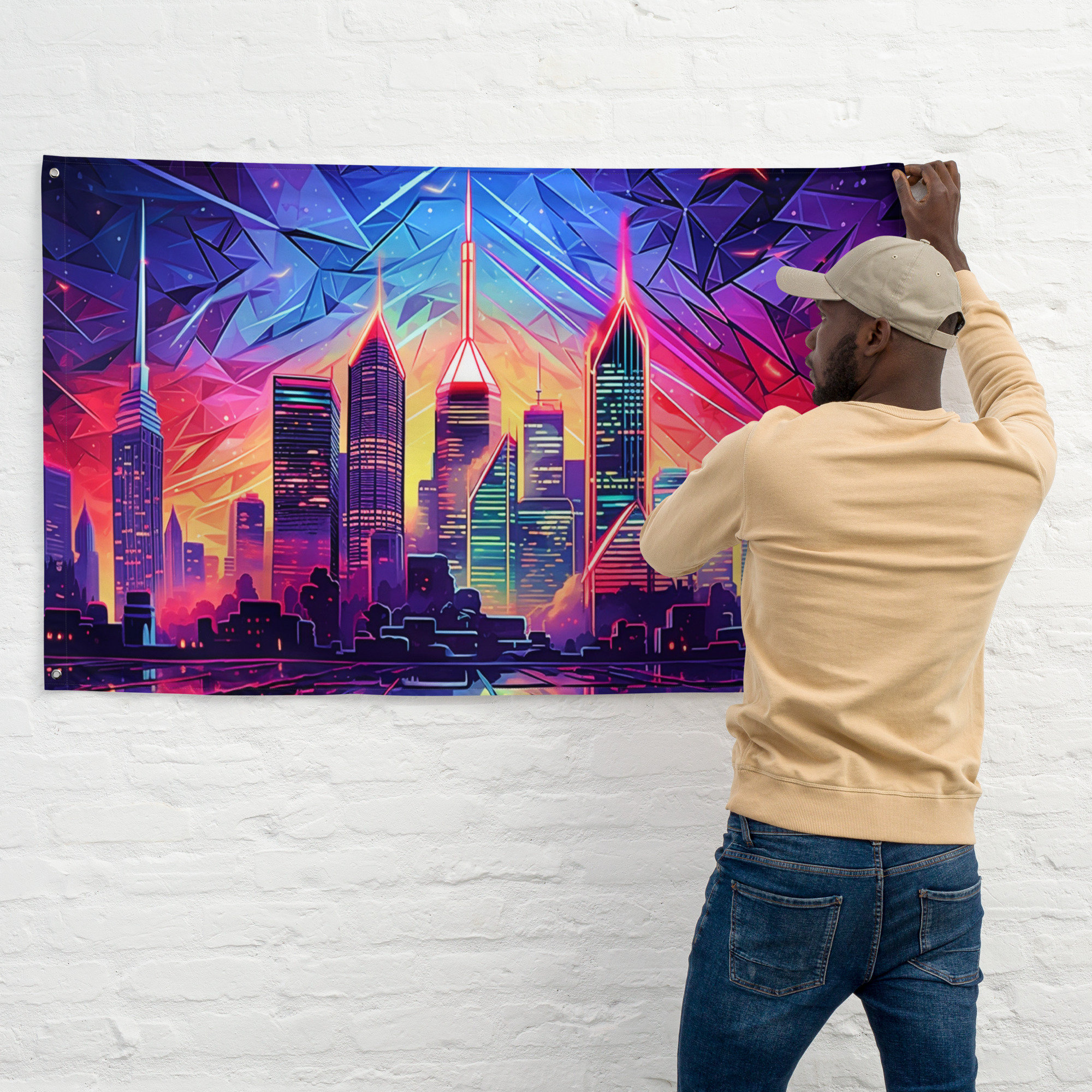 Ottawa Skyline Flag Synthwave City Skyline Decor Flag Gifts for Him ...