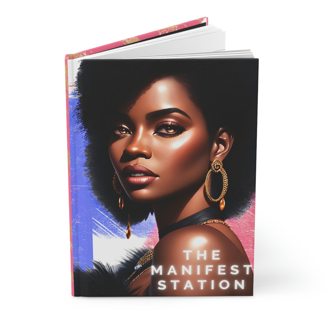 Black Woman Journal: the Manifest Station Pink & Gold Marble Hardcover ...