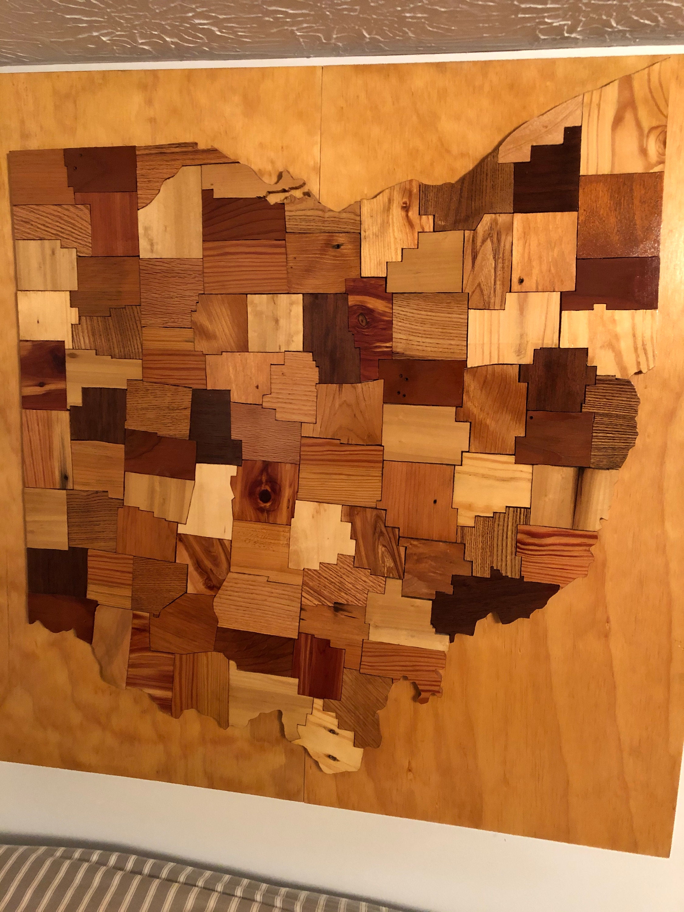 Solid Wood State Maps - Etsy