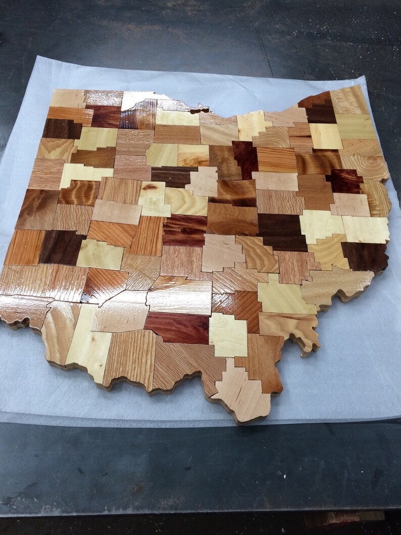 Solid Wood State Maps - Etsy
