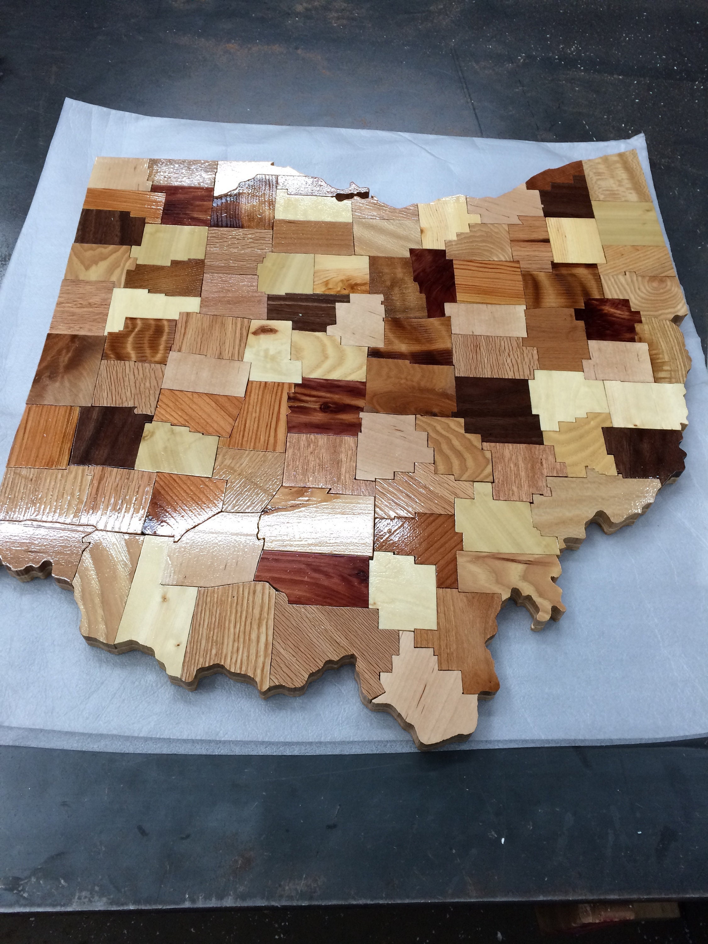 Solid Wood State Maps - Etsy
