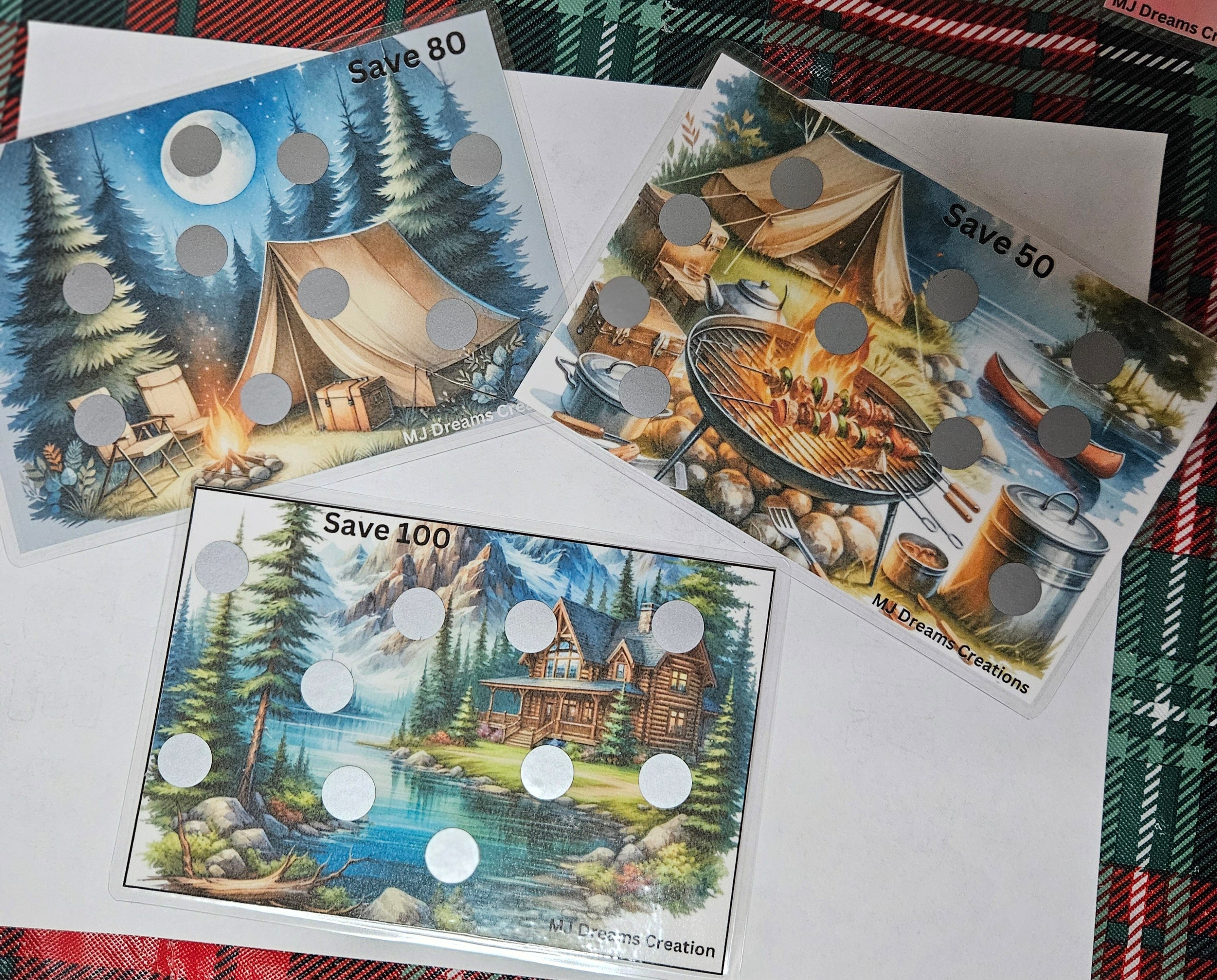 Camping Scratch-off Saving Challenge |4x6| Laminated| Reusable ...