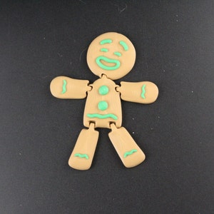 3D Printed Articulated Gingerbread Man Ornament Flexi Factory - Etsy
