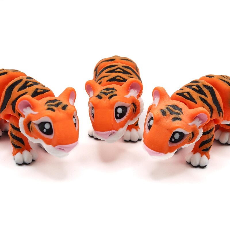 Set of 3 Tiger Figurines - Etsy
