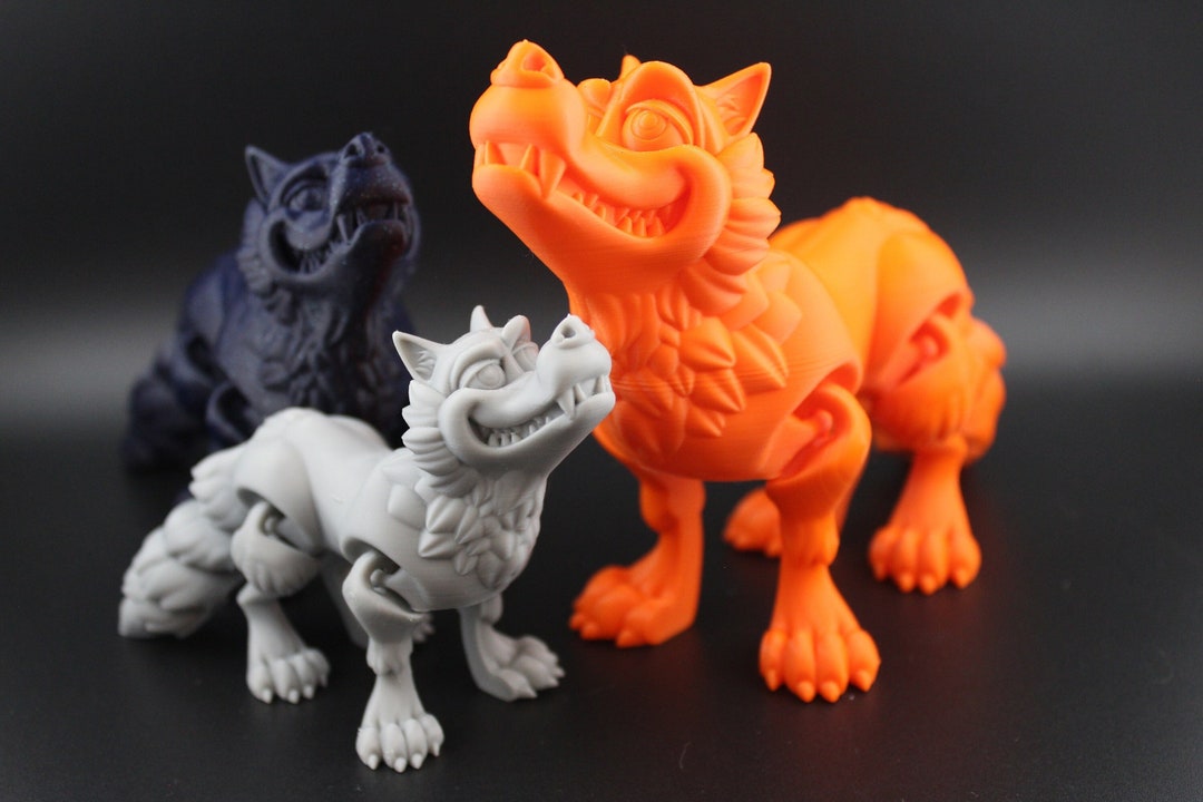 3D Printed Articulated Flexible Wolf, Flexi Factory Authorized Reseller ...