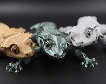 10.5 Crested Gecko 3D Printed PLA Plastic Articulated Flexi Fidget Toy ...
