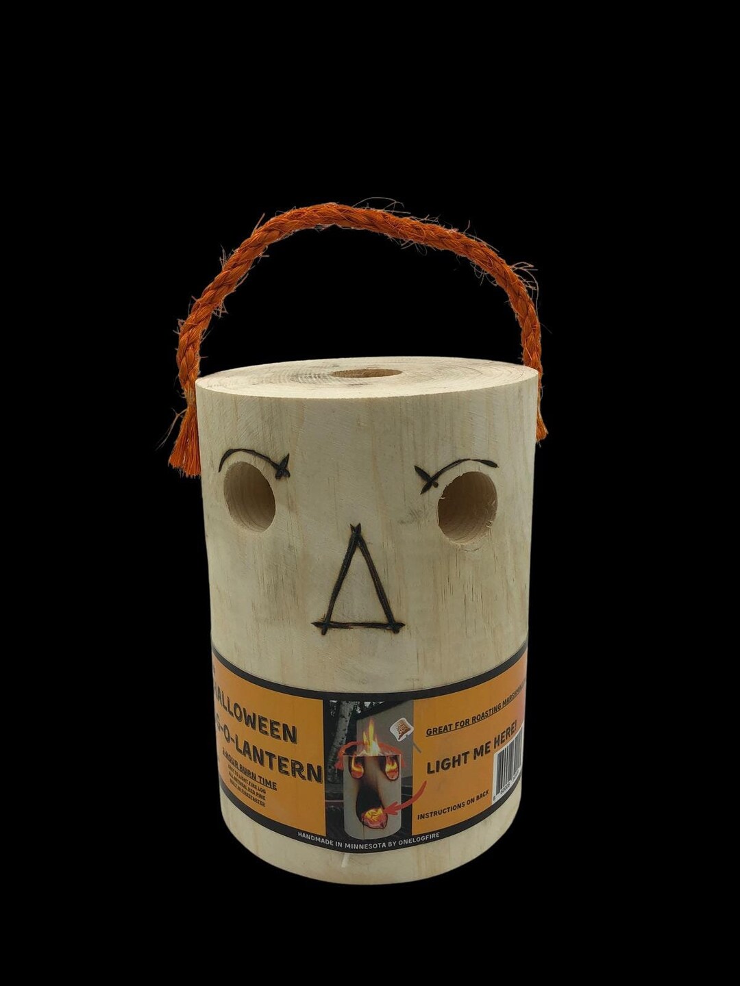 Festive Halloween Decor - 2-pack Log-o' Lantern Fire Logs for Cozy ...