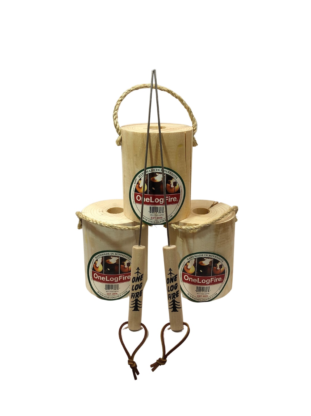 Swedish Fire Camping Log Set With 3-mini Fire Logs and 2-handmade ...