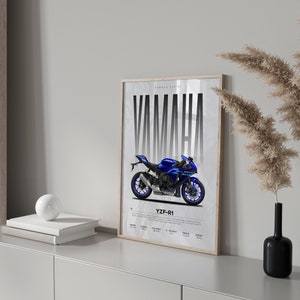 Yamaha YZF-R1 Poster | Digital Download | Hyper Motorcycle Poster ...