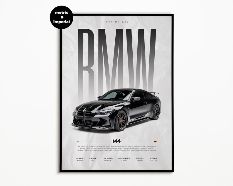 BMW M4 G82 Poster Digital Download Hyper Car Poster Super Car Print Art ...