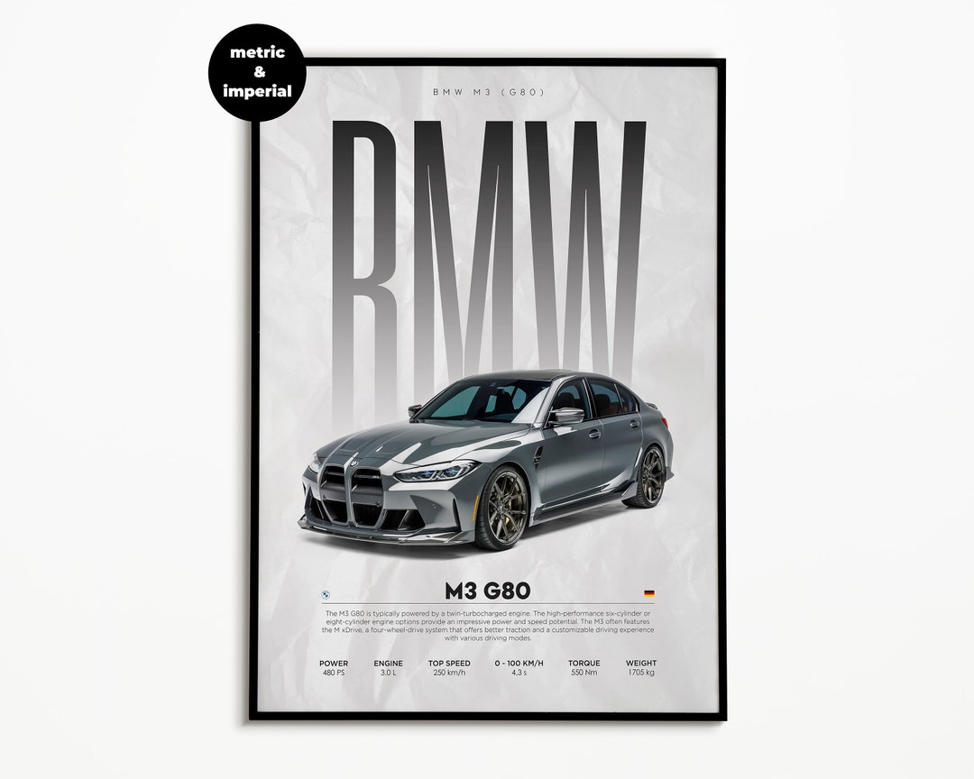 BMW M3 G80 Poster Digital Download Hyper Car Poster Super Car Print Art ...