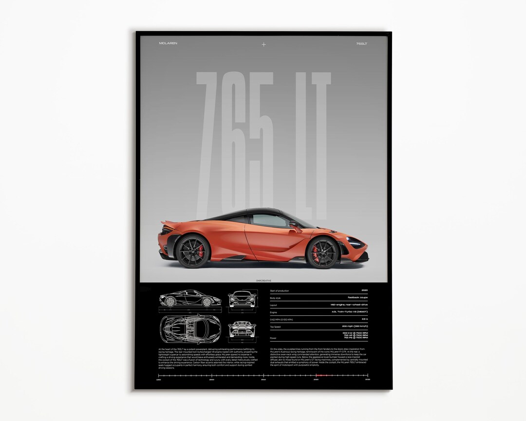 Mclaren 765LT Poster | Physical Print | Hyper Car Poster | Super Car ...