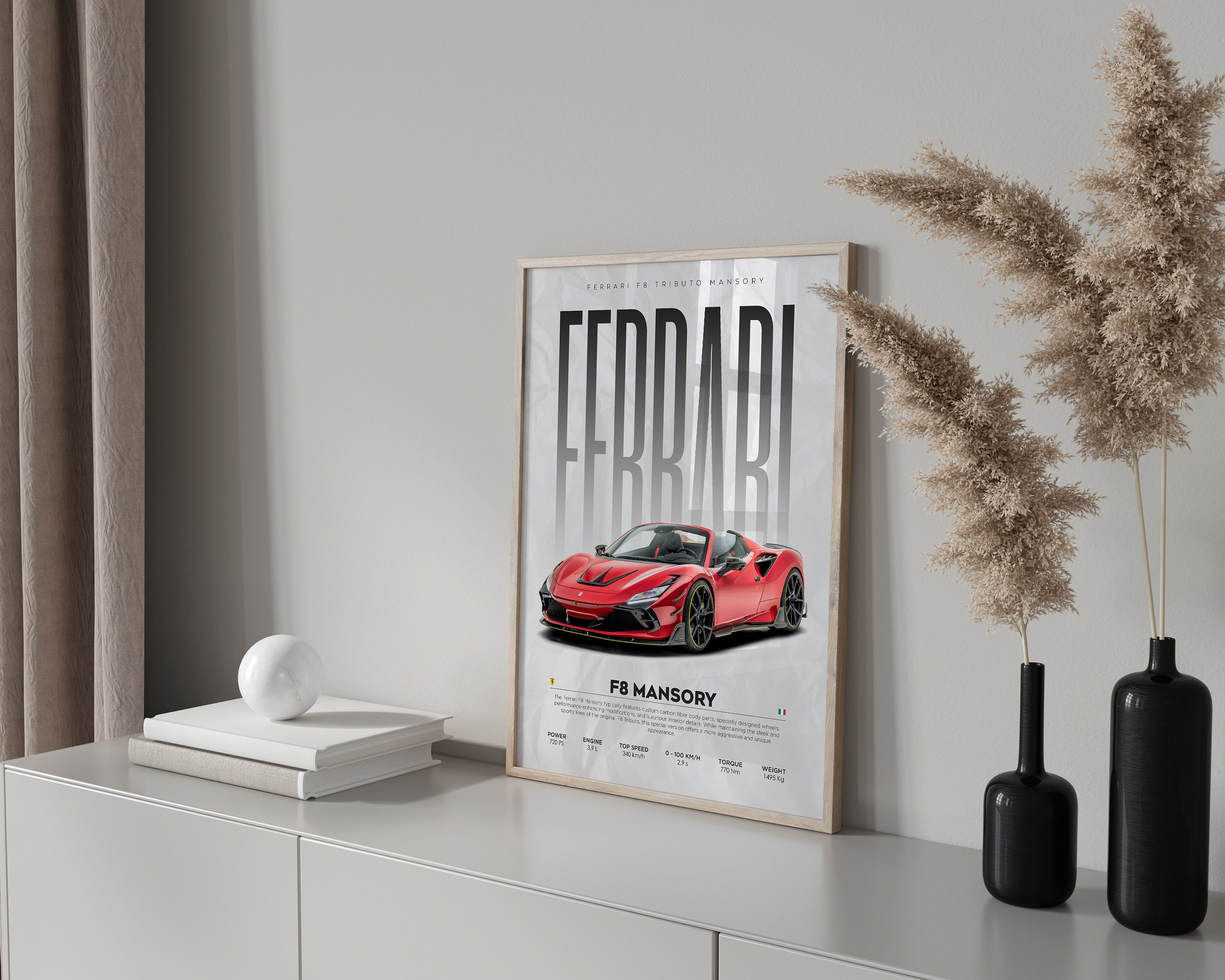 Ferrari F8 Poster Mansory Poster Digital Download Hyper Car Poster ...
