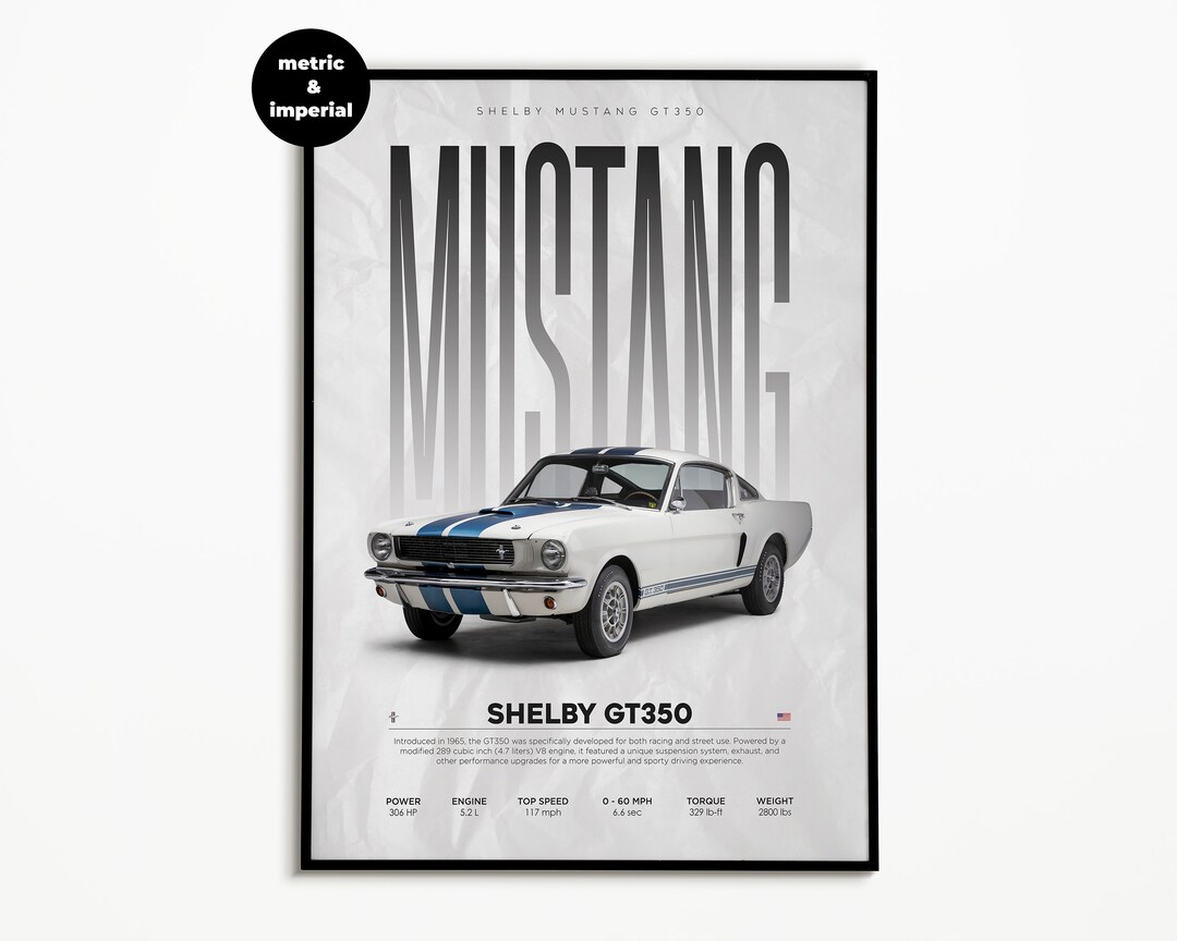 Shelby Mustang Poster | Shelby Poster | Digital Download | Hyper Car ...