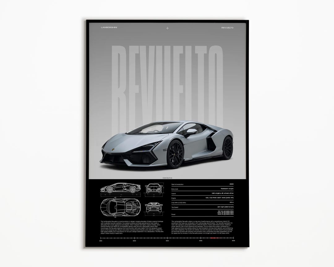 Lamborghini Revuelto Poster | Physical Print | Hyper Car Poster | Super ...