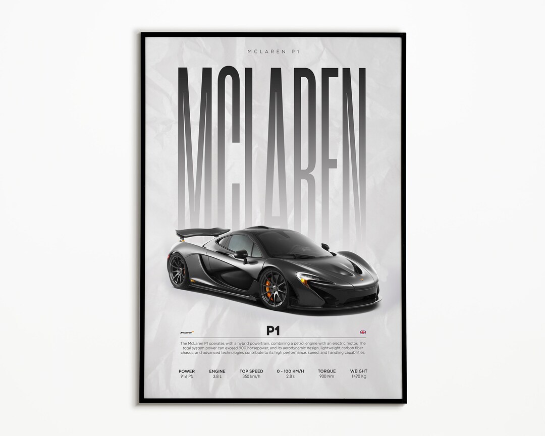 Mclaren P1 Poster | Digital Download | Hyper Car Poster | Super Car Print | Art Print | Poster ...