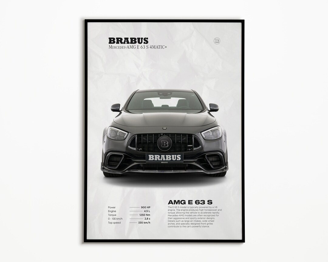 Brabus AMG E 63 S Poster Digital Download Hyper Car Poster Super Car ...