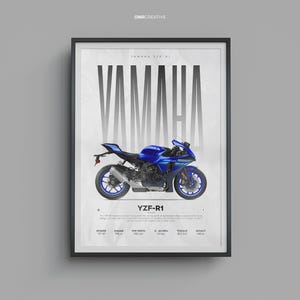 Yamaha YZF-R1 Poster | Yamaha Print | Hyper Motorcycle Poster | Super ...