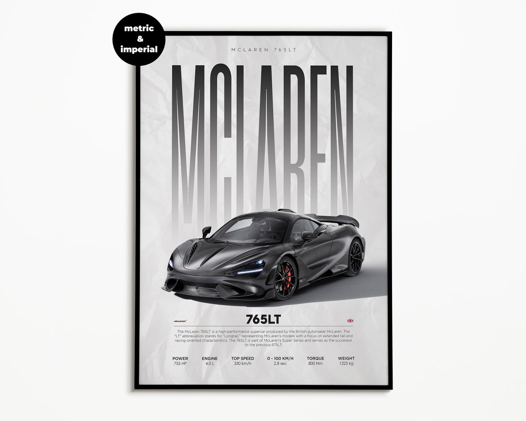 Mclaren 765LT Poster Digital Download Hyper Car Poster Super Car Print ...