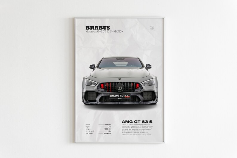 Brabus Rocket AMG GT 63 S Poster Digital Download Hyper Car Poster ...