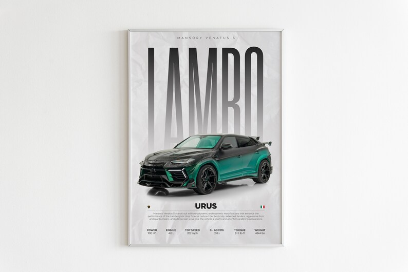 Mansory Lamborghini Urus Poster Digital Download Hyper Car Poster Super ...