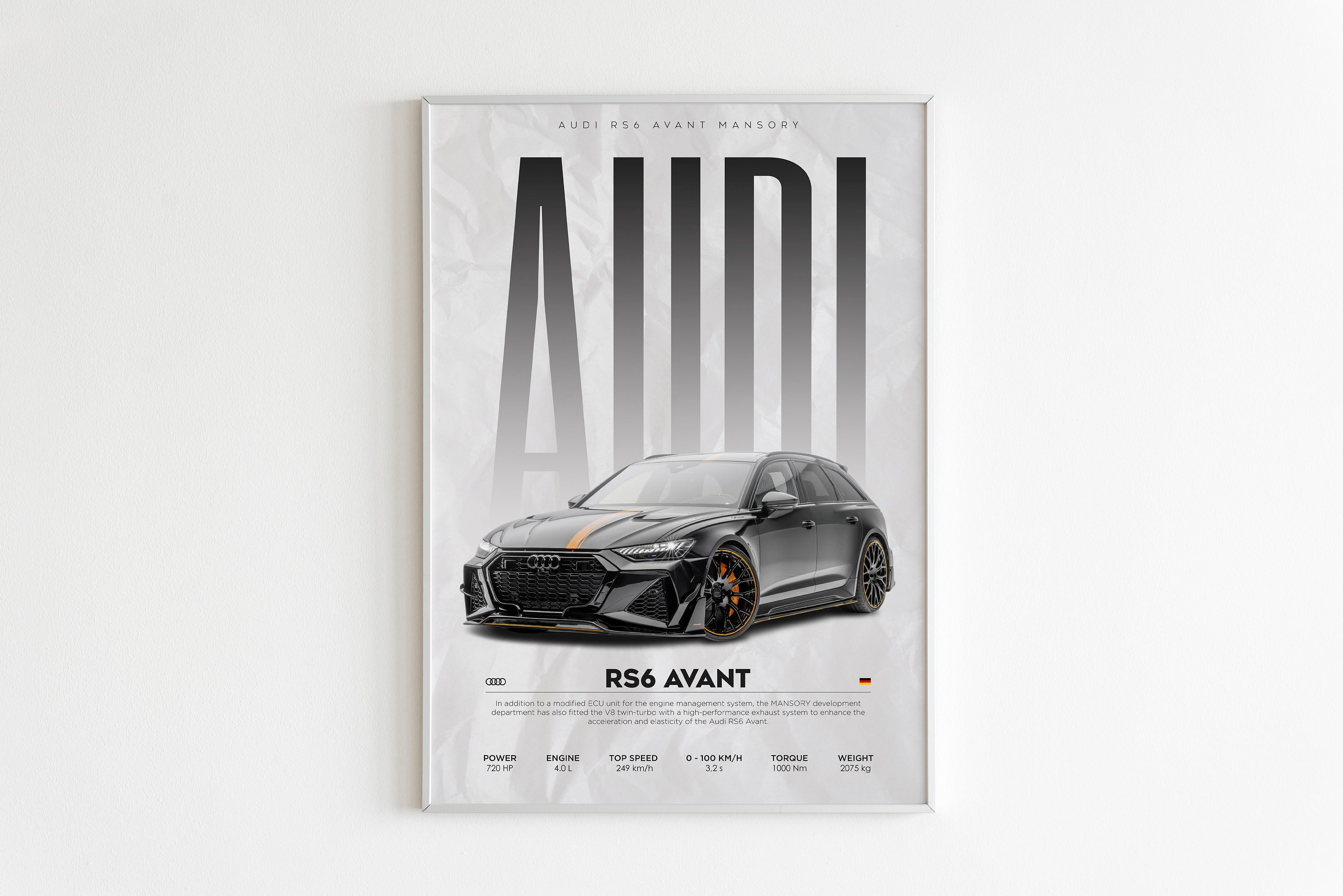 Cartel de Audi RS6 Avant Mansory / Descarga digital / Cartel de Hyper ...