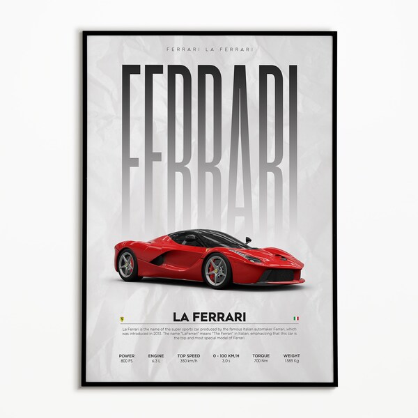 La Ferrari Home Decor - Etsy