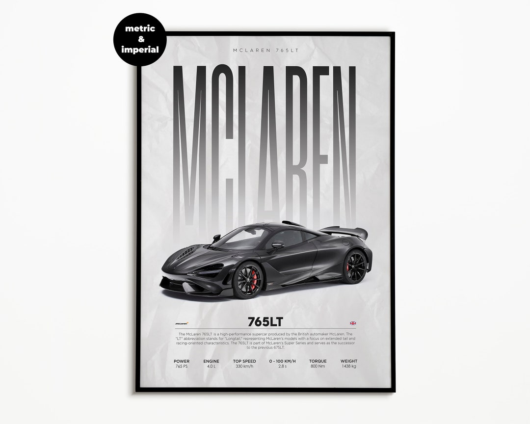 Mclaren 765LT Poster | Digital Download | Hyper Car Poster | Super Car ...