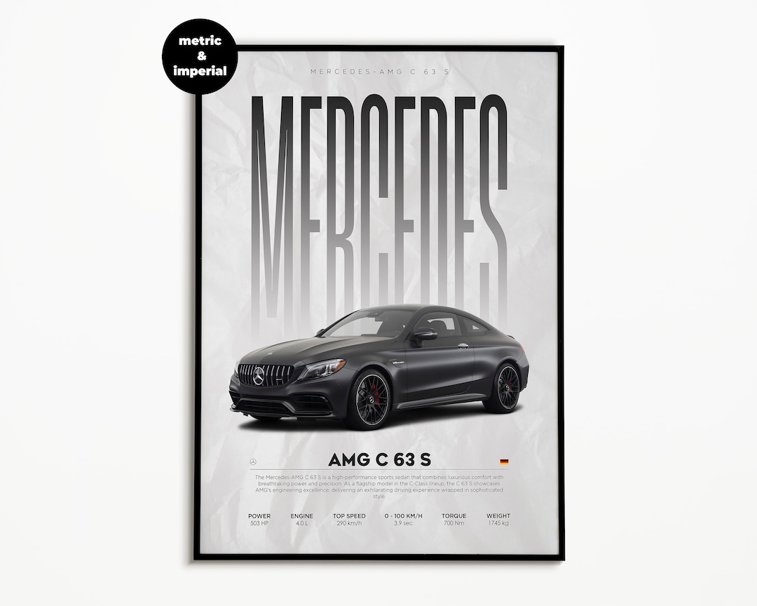Mercedes-benz AMG C 63 S Poster | Digital Download | Hyper Car Poster ...