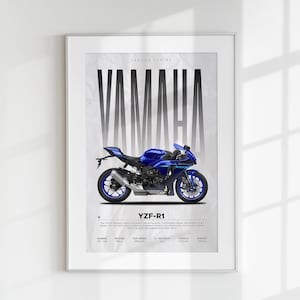 Yamaha YZF-R1 Poster | Digital Download | Hyper Motorcycle Poster ...