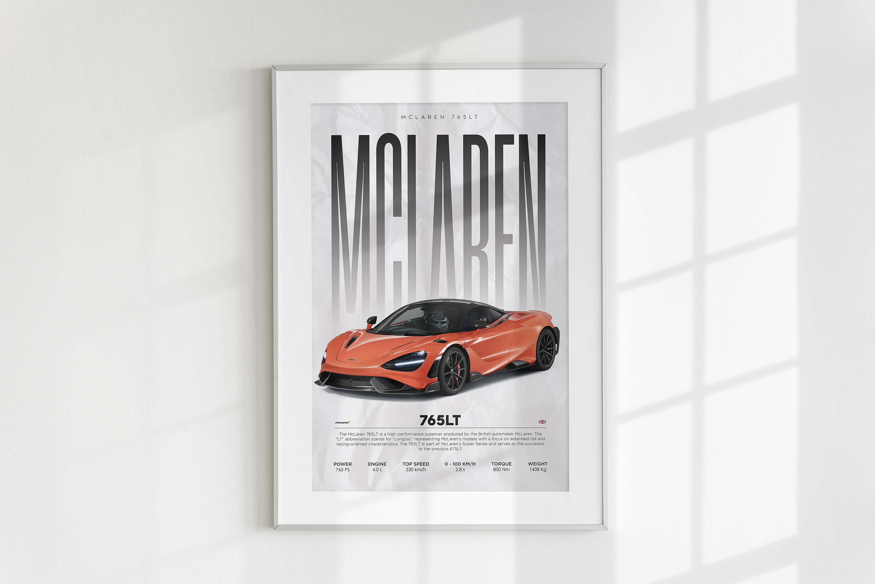 Mclaren 765LT Digital Download Hyper Car Poster Super Car Print Art ...