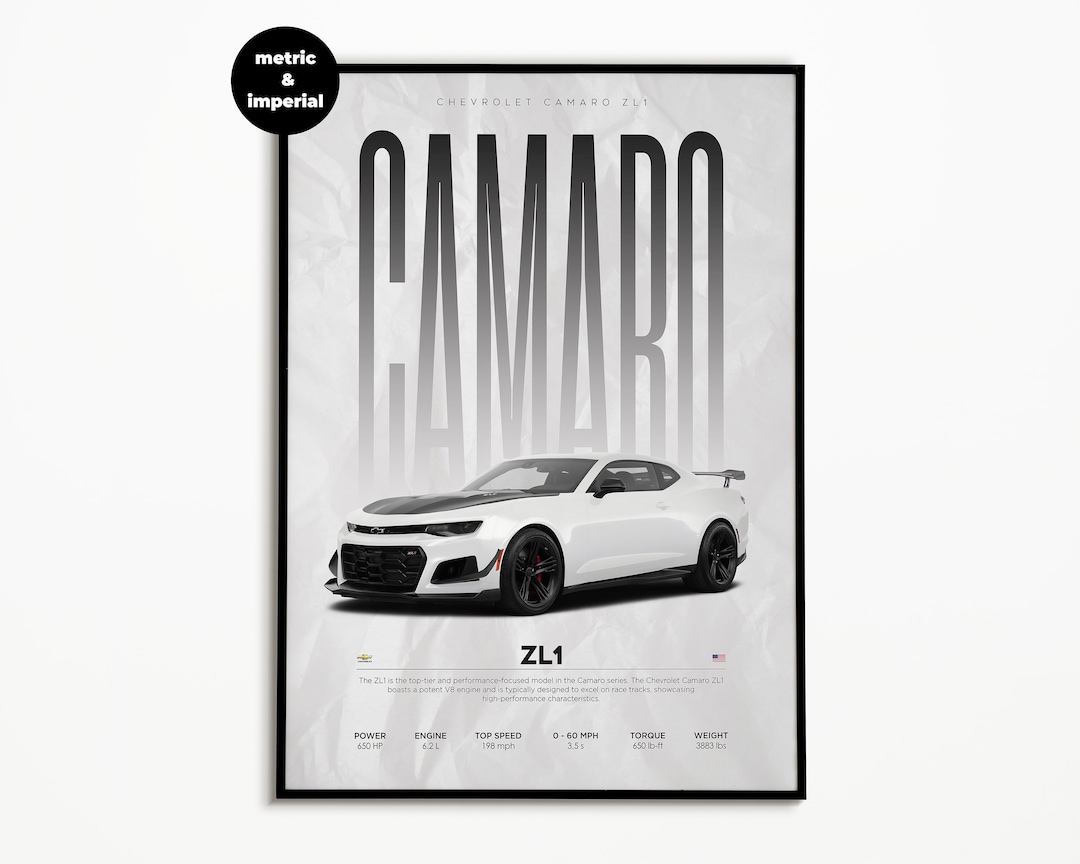Camaro ZL1 Poster | Digital Download | Hyper Car Poster | Super Car ...