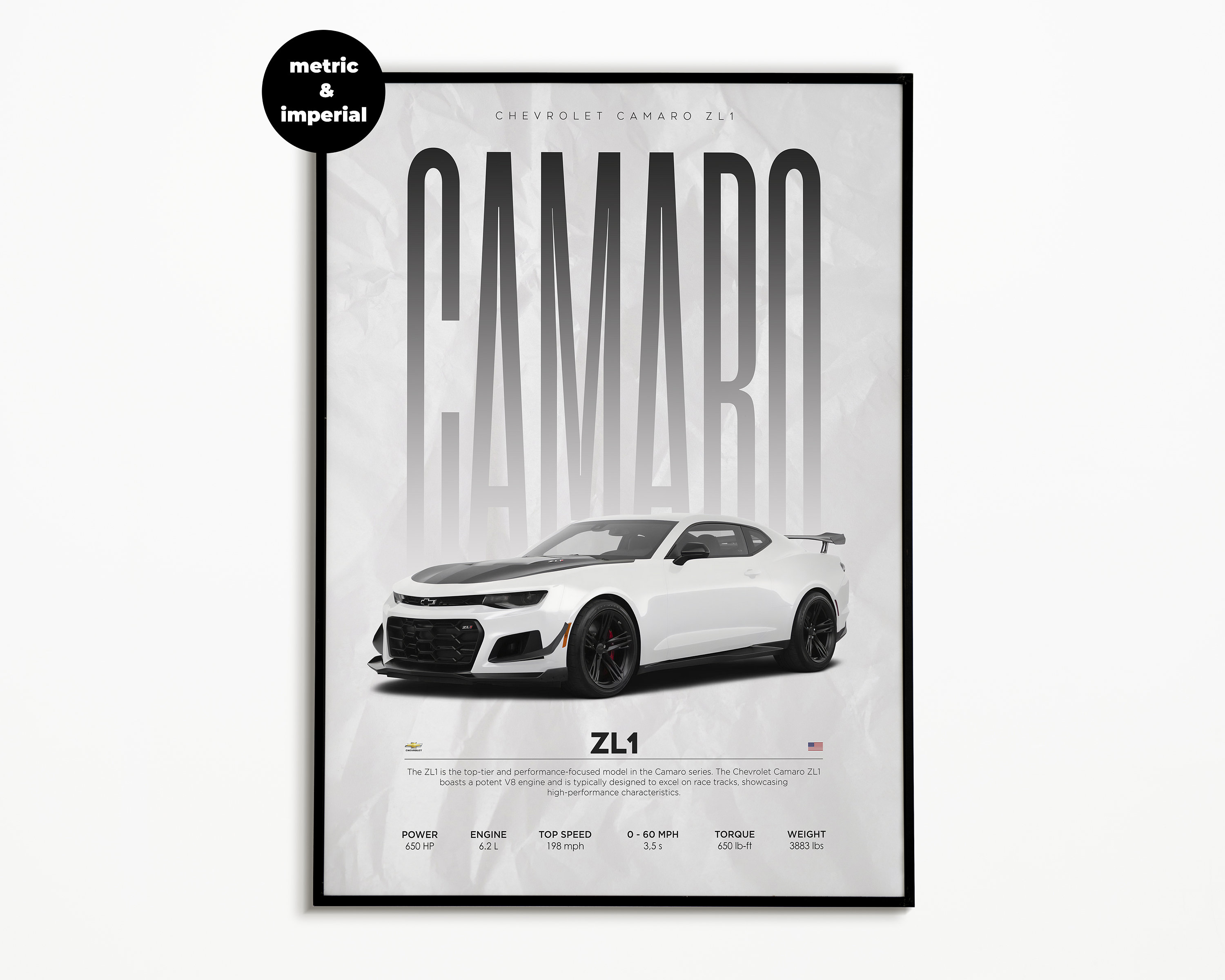 Camaro ZL1 Poster Digital Download Hyper Car Poster Super Car Print Art ...