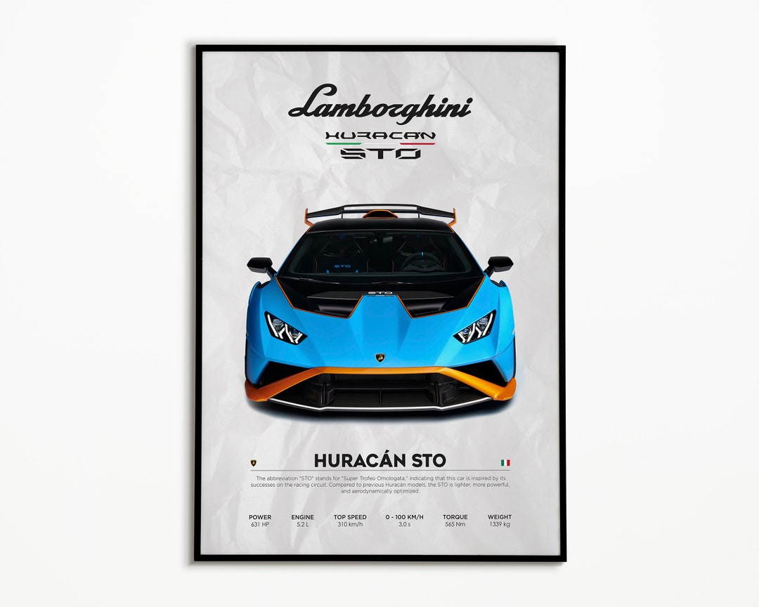 Lamborghini Huracán STO Poster Digital Download Hyper Car Poster Super ...